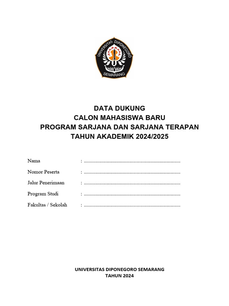 Formulir Pengajuan UKT Sarjana Dan Sarjana Terapan 2024 2025 | PDF