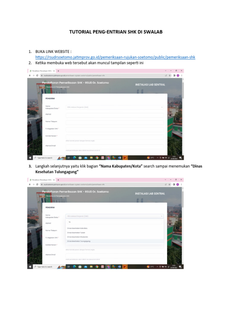Tutorial Pengisian Swalab (SHK) | PDF | Ilmu Sosial | Komputer