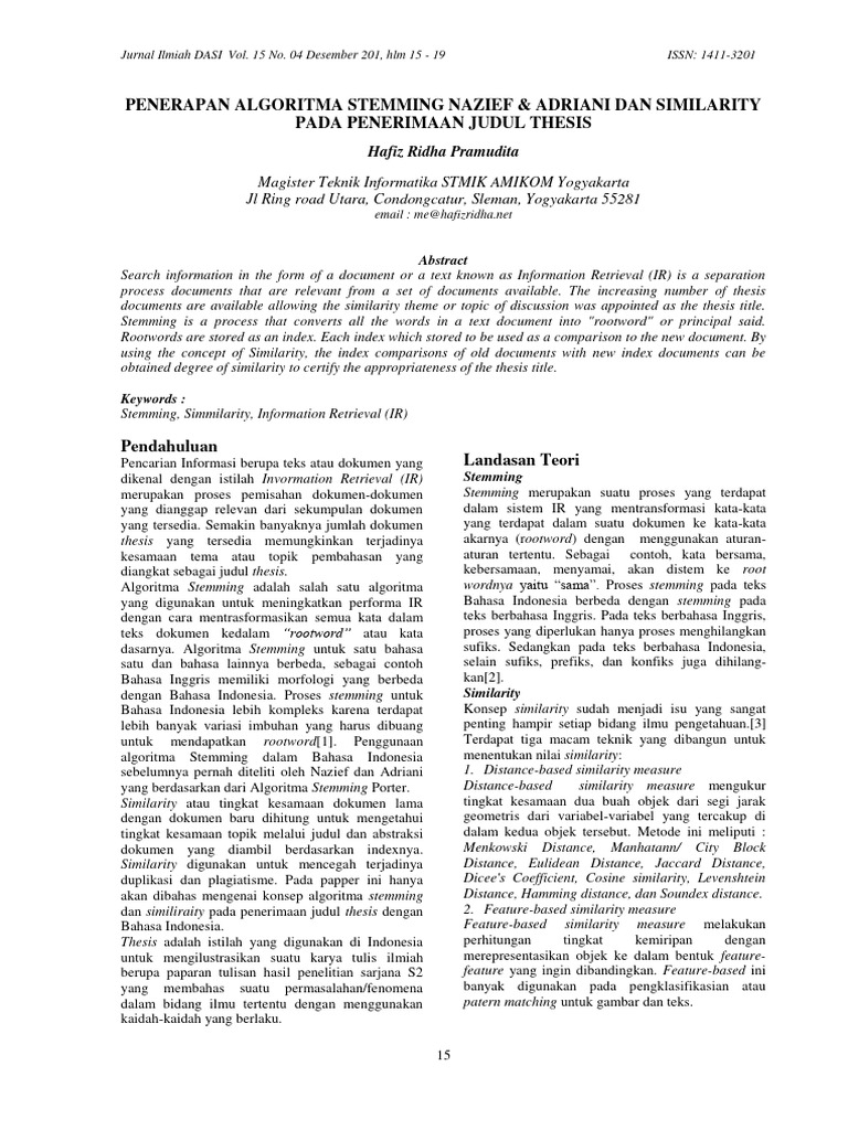 ID Penerapan Algoritma Stemming Nazief Adri | PDF | Seni & Disiplin Bahasa