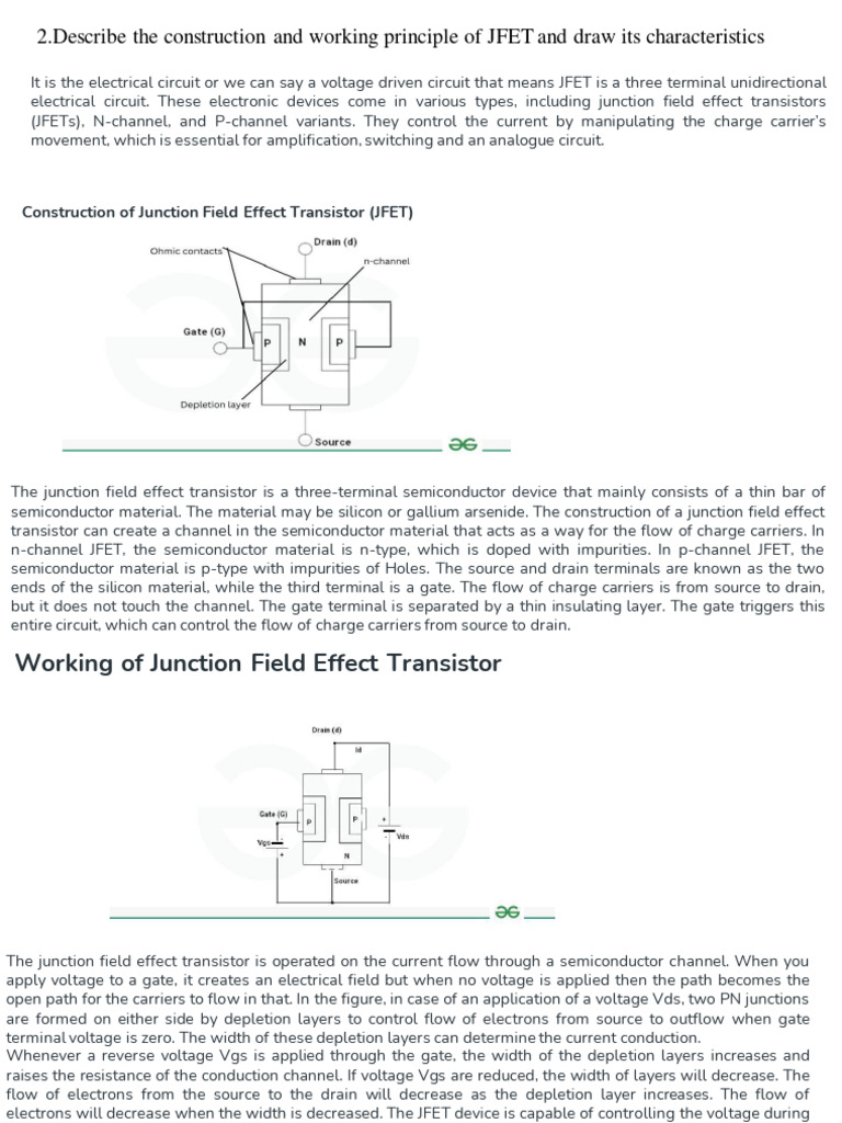 JFET Basics for Electronics Students | PDF | Field Effect Transistor ...