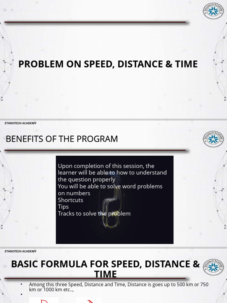 Problems On Speed, Distance & Time | PDF | Speed | Velocity