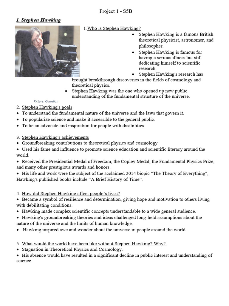 Project 1 | PDF | Marie Curie | Stephen Hawking