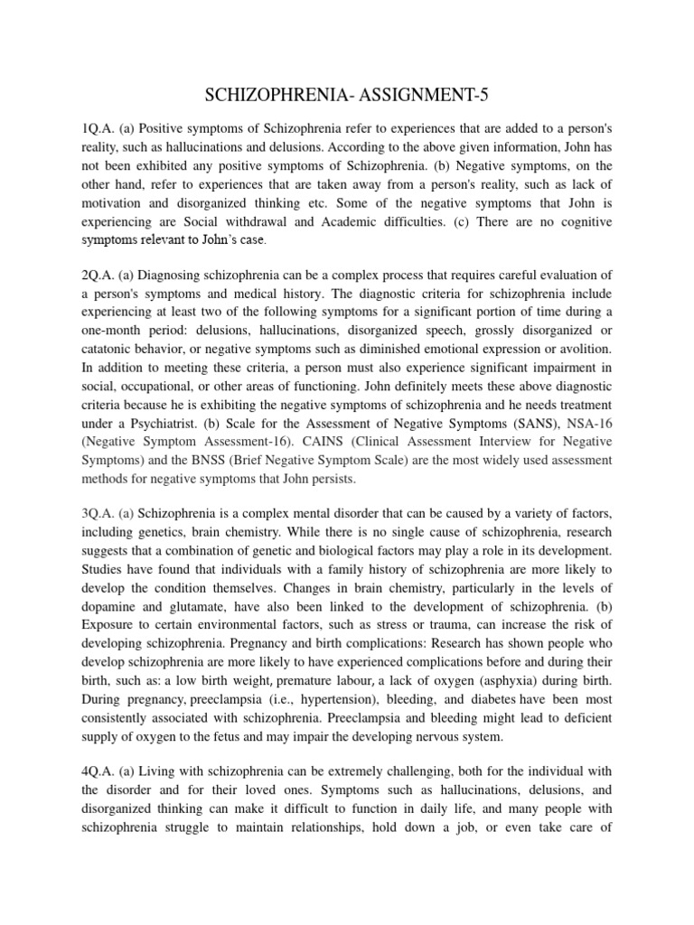 SCHIZOPHRENIA | PDF | Schizophrenia | Mental Disorder