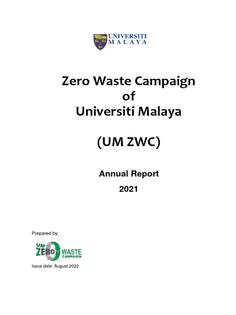 UM Zero Waste Campaign Annual Report 2021 | PDF | Waste Management | Waste