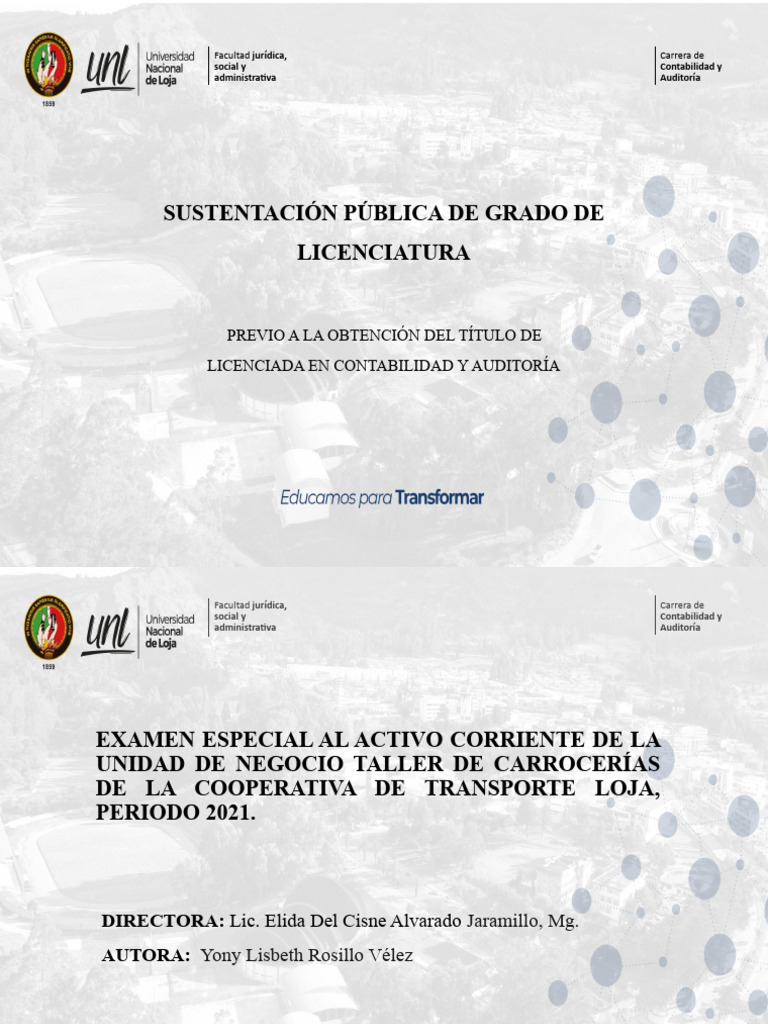 Presentacion PPT Unl - Yony Lisbeth Rosillo Vélez | PDF | Auditoría ...