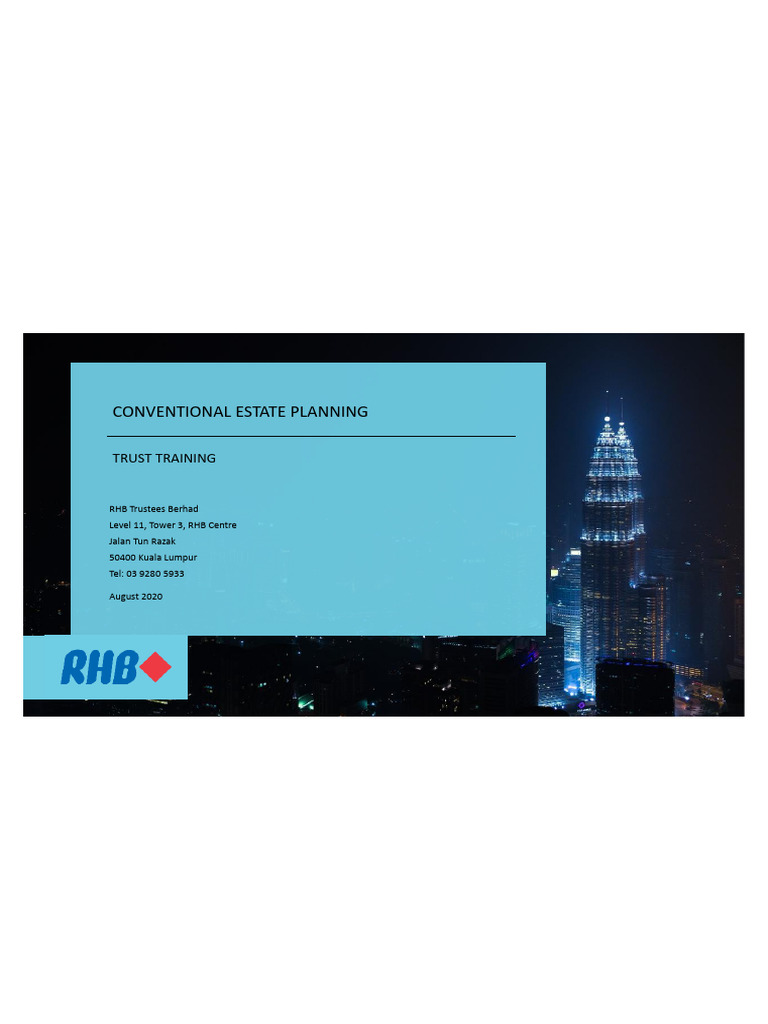 Open RHBT Trust Planning - Training Slides | PDF | Probate | Trustee