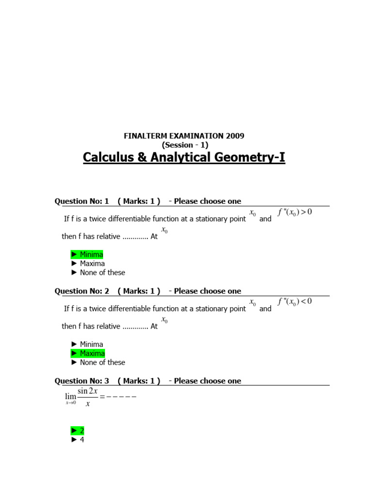 6 - MTH101 Final Term Solved-Shared by Heart-Hacker | PDF