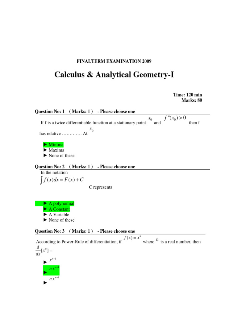 7 - MTH101 Final Term Solved-Shared by Heart-Hacker-1 | PDF | Logarithm | Sequence