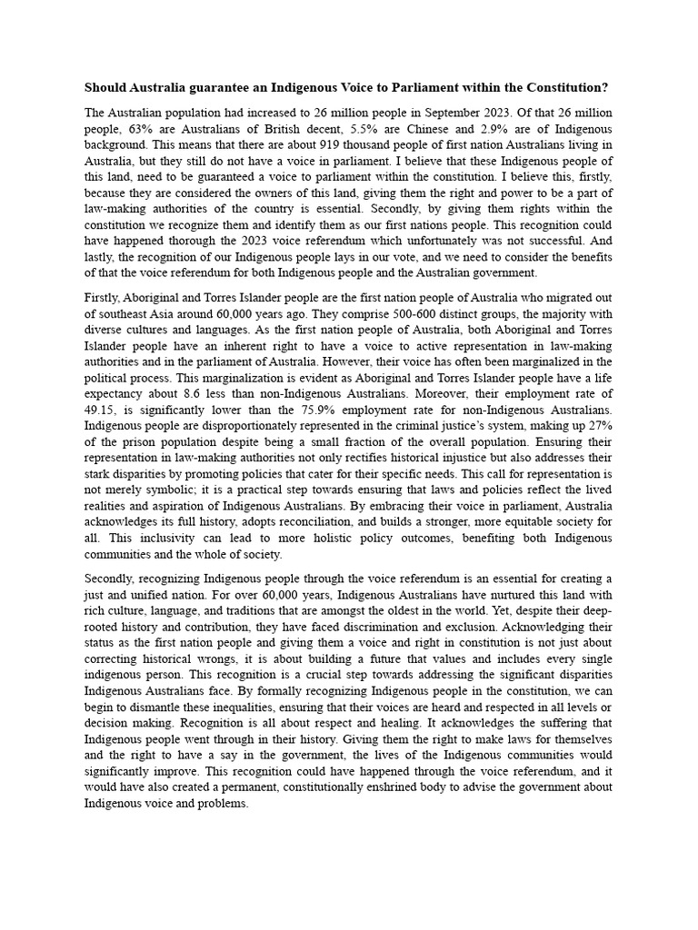 Persuasive Speech Script Draft | PDF | Indigenous Australians | Justice