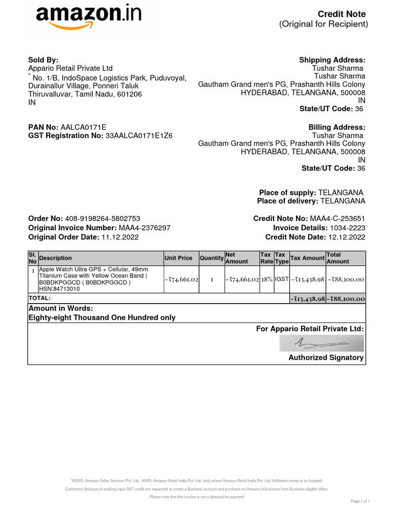 Apple Watch | PDF | Invoice | Taxes