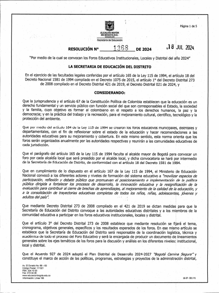 Resolución No. 1368 de 2024 | PDF