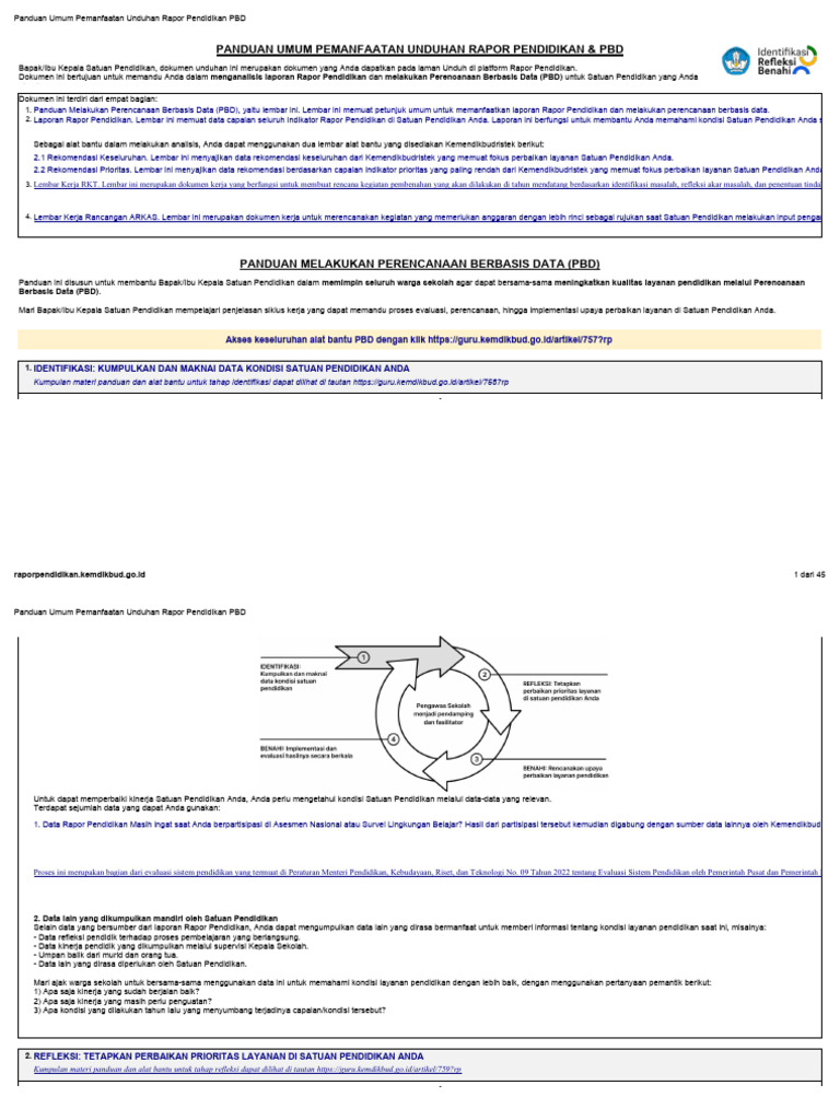 Panduan Pemanfaatan Rapor Pendidikan PBD | PDF | Bisnis | Pengelolaan ...