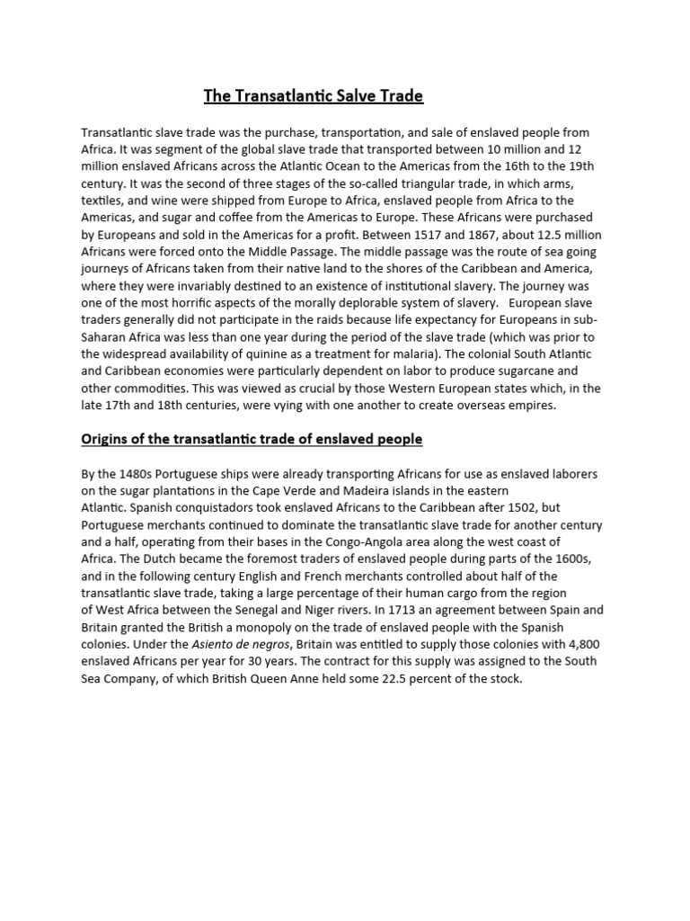 History.individual | PDF | Atlantic Slave Trade | Slavery