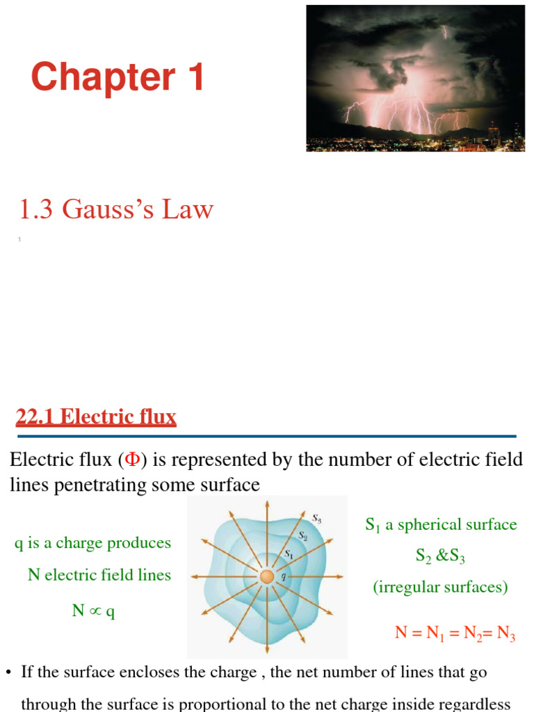 Gauss’s Law | PDF | Flux | Sphere