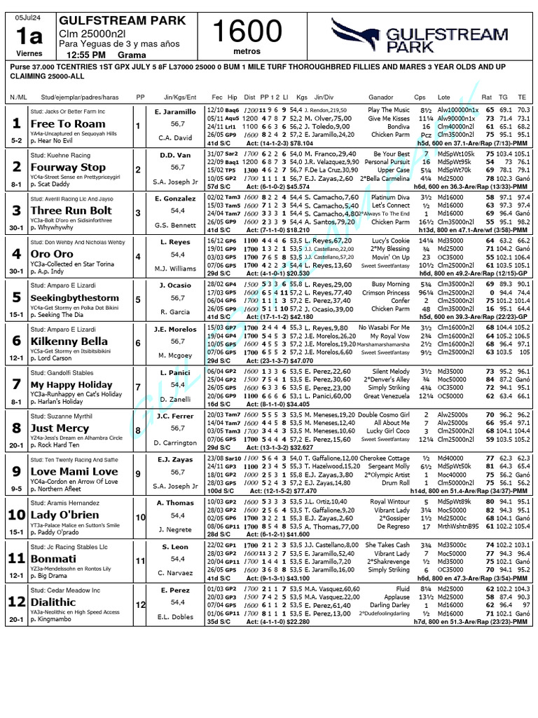 1 - Gulfstream Park RETROSPECTO | PDF | American Racehorses ...