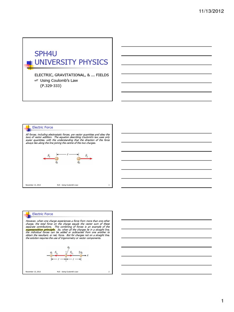 Unit 6 - Activity 3 - Using Coulombs Law Reading | PDF | Force ...