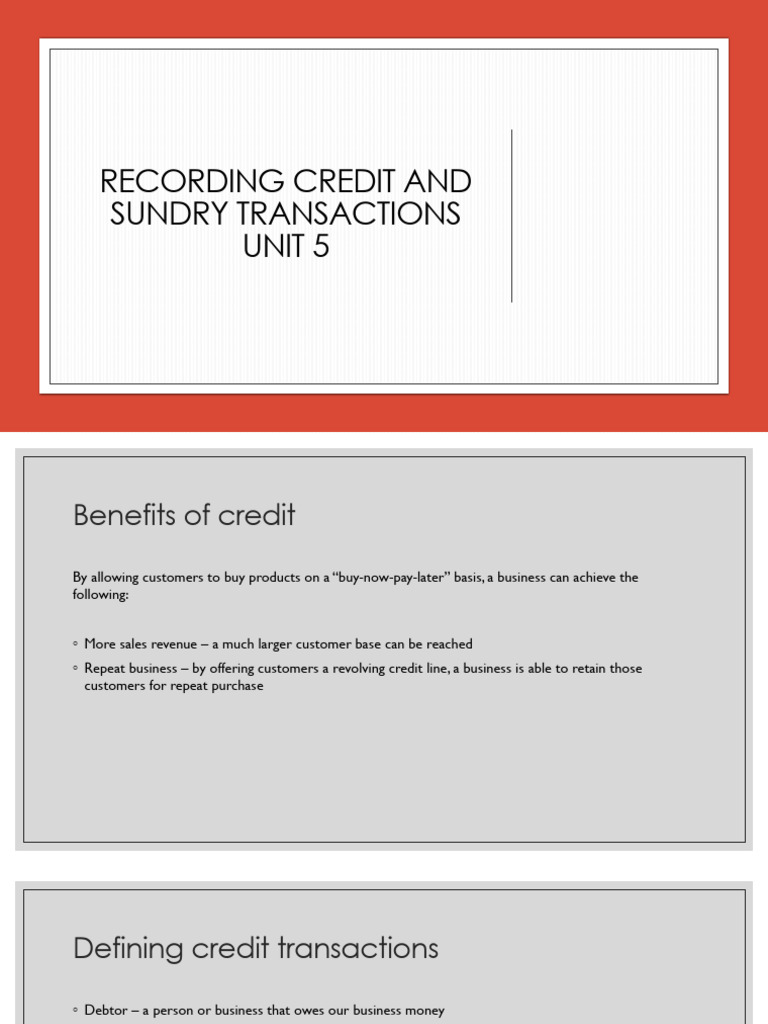 Credit and Transaction Journals Guide | PDF | Debits And Credits ...