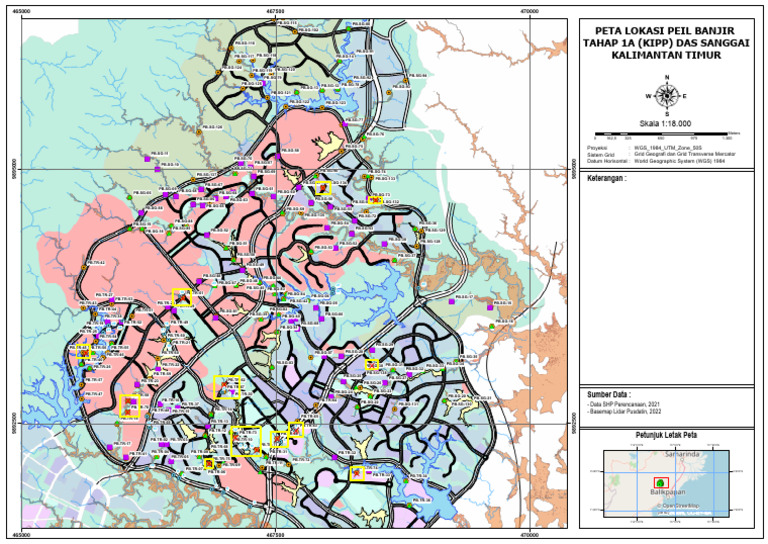 Plot Peil Banjir (Tanpa Basemap) | PDF | Geographical Technology | Cartography