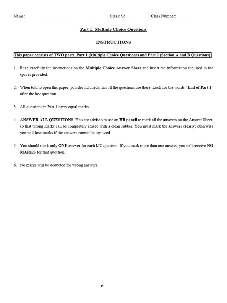 Part 1: Multiple Choice Questions Instructions | PDF | Money Supply | Gross Domestic Product
