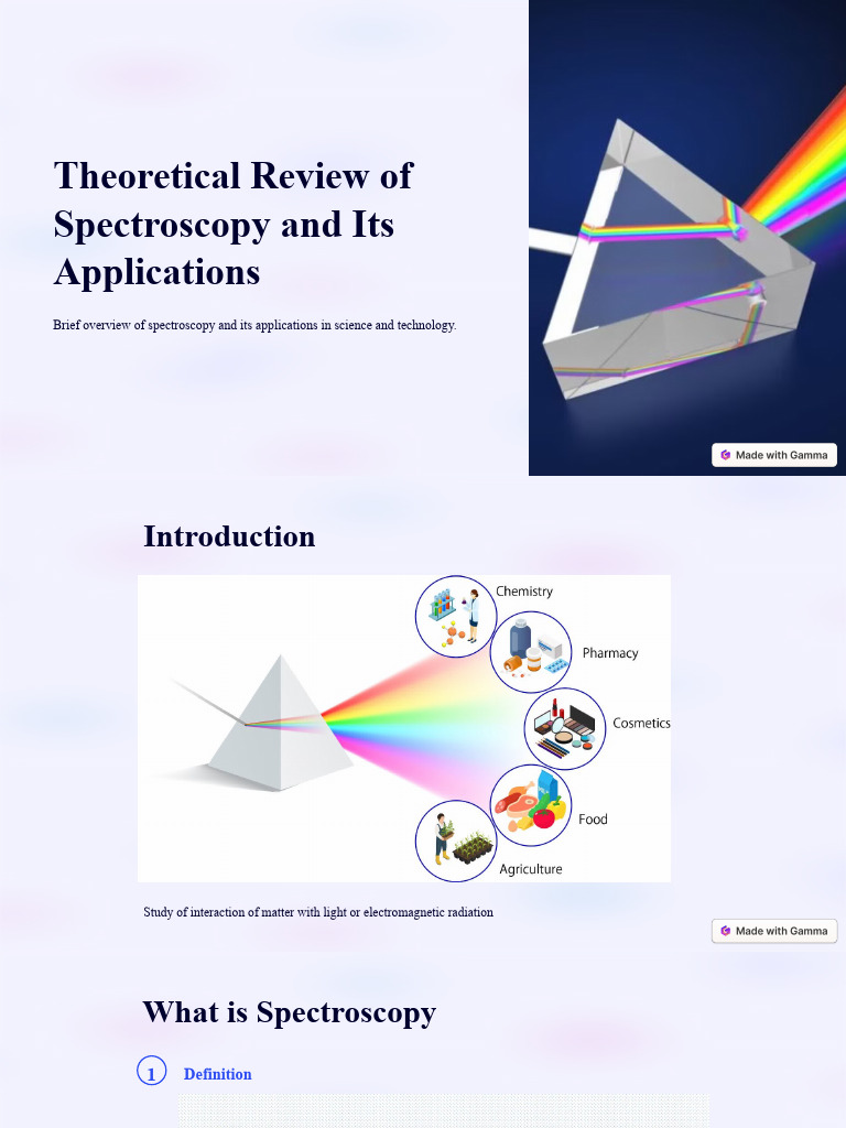 Theoretical Review of Spectroscopy and Its Applications | PDF ...