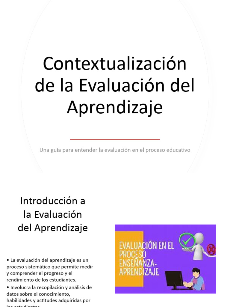 Contextualización de La Evaluación Del Aprendizaje | PDF | Evaluación | Aprendizaje