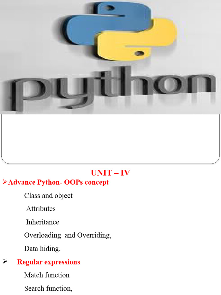 UNIT-IV | Download Free PDF | Object Oriented Programming | Class (Computer Programming)