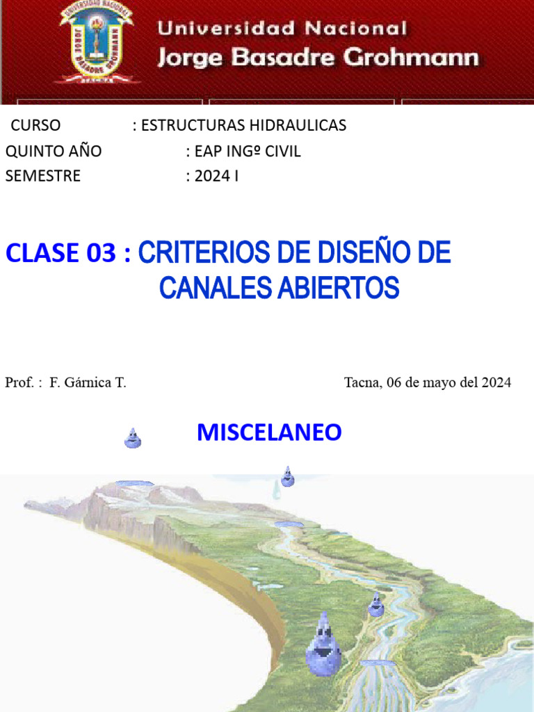 Clase 03 EH Diseño de Canales | PDF | Riego | Canal
