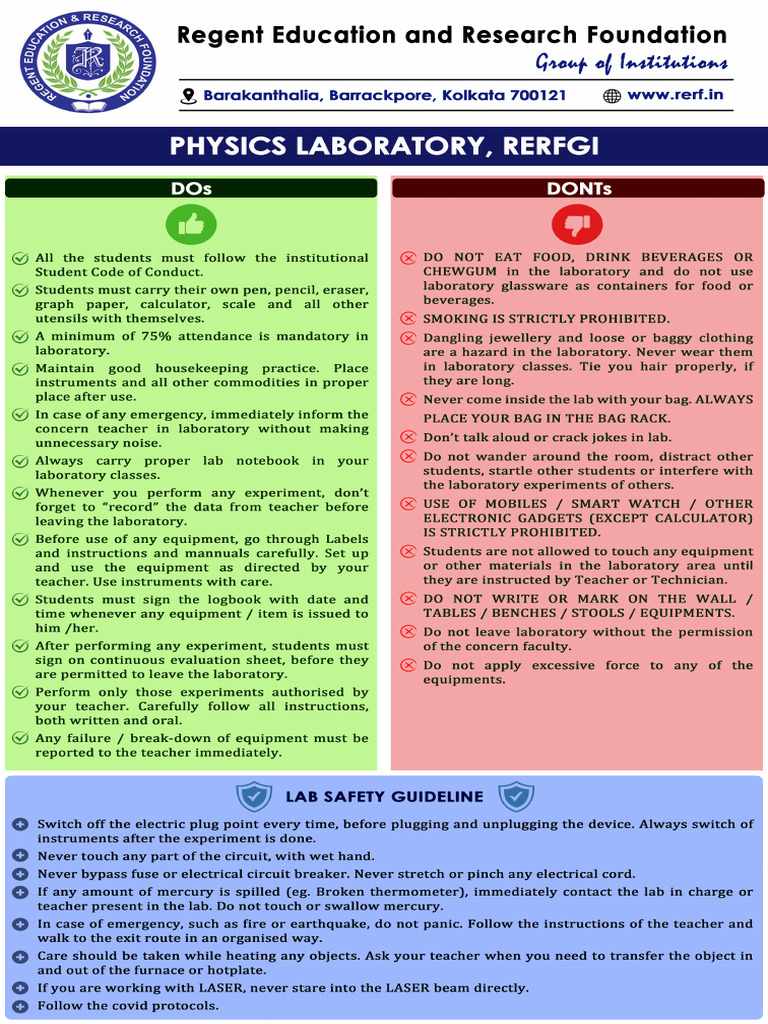 Do-Donts Physics Lab | PDF