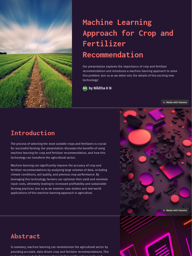 Machine Learning Approach For Crop and Fertilizer Recommendation | PDF ... Machine Learning Approach For Crop and Fertilizer Recommendation | PDF ...