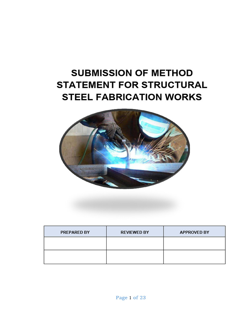 Steel Fabrication Method Statement EDITE | PDF | Welding | Construction