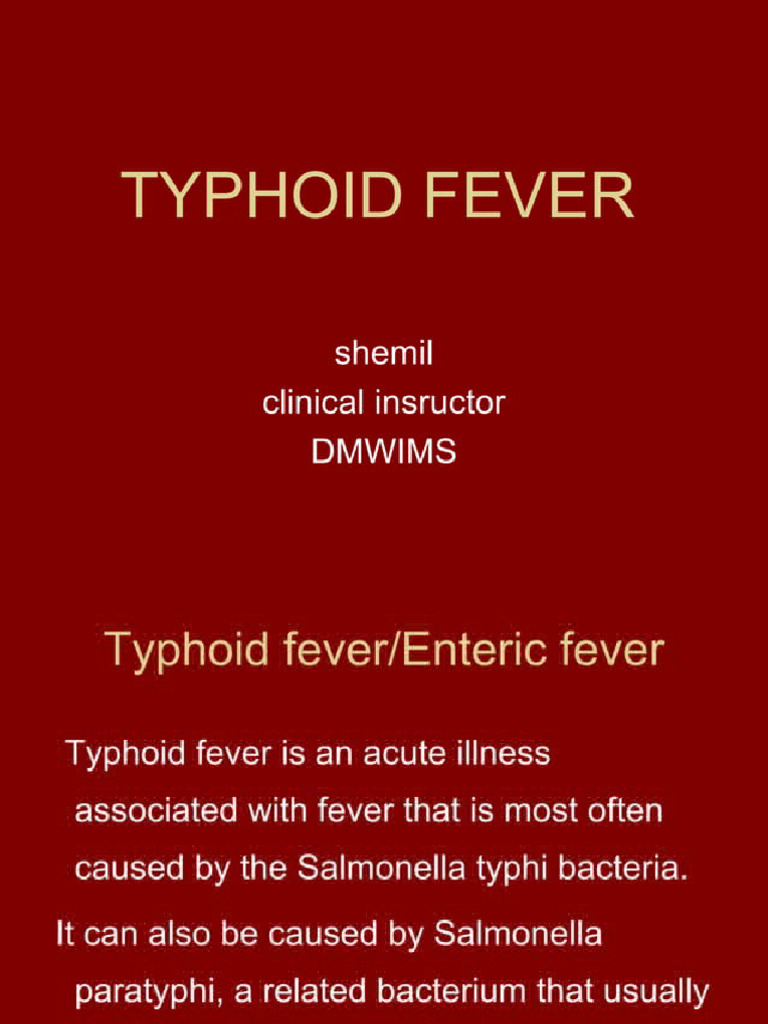 Typhoid Fever | PDF