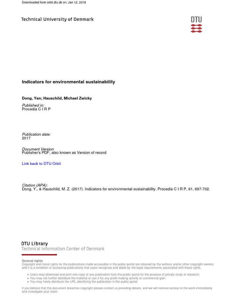 Indicators For Environmental Sustainability | PDF | Particulates ...