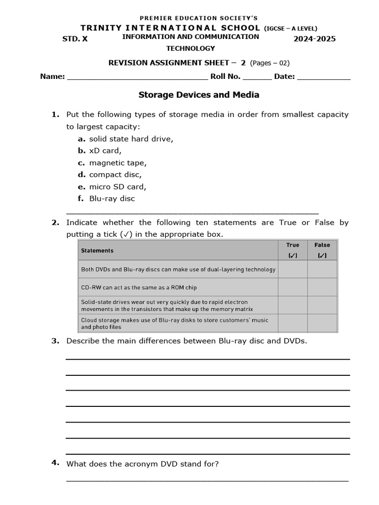 RS 2 CH 3 Storage Devices and Media | PDF