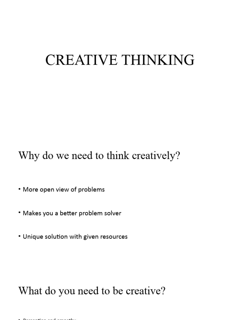 Slide Set 1 | PDF | Innovation | Creativity