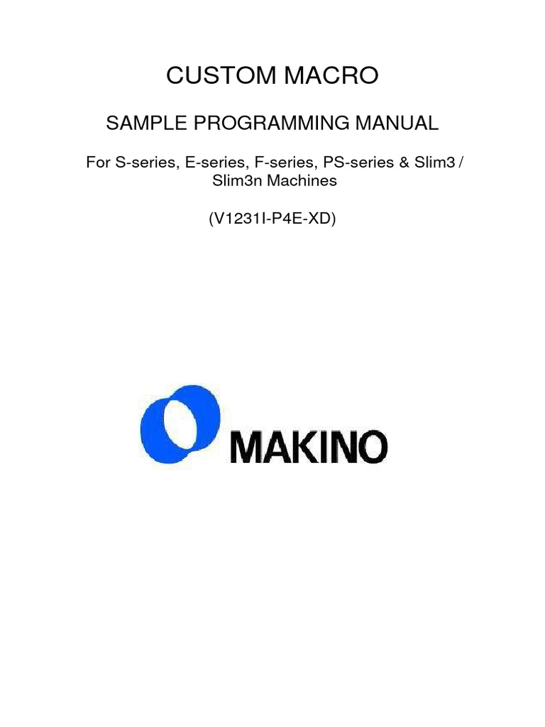 Custom Macro Sample Programming Manual (En) | PDF | Parameter (Computer Programming)