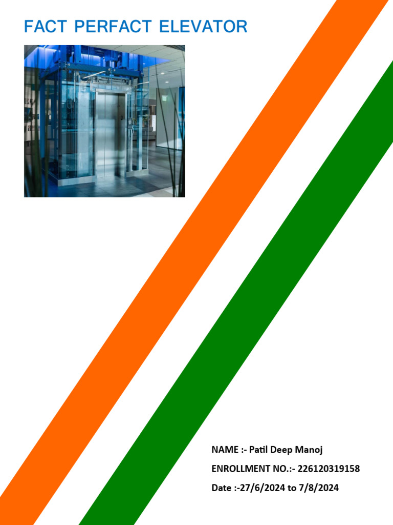 Deep Patil Internship Report Sem 5 | PDF | Elevator | Welding
