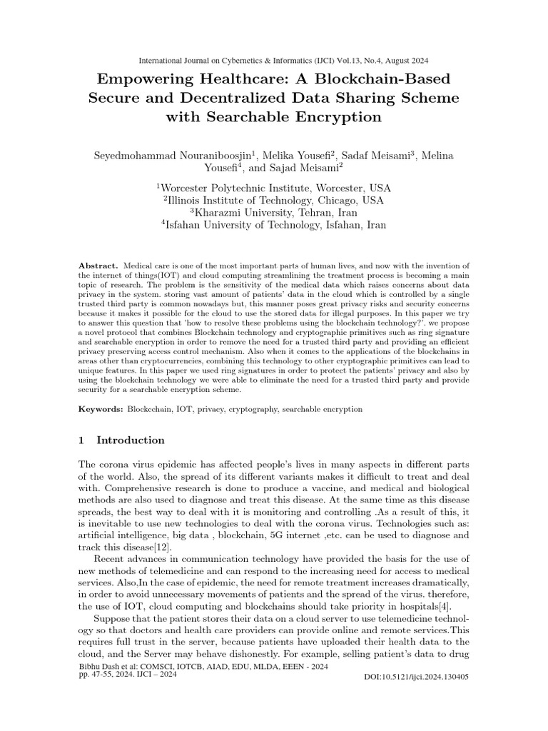 Empowering Healthcare: A Blockchain-Based Secure and Decentralized Data Sharing Scheme With ...