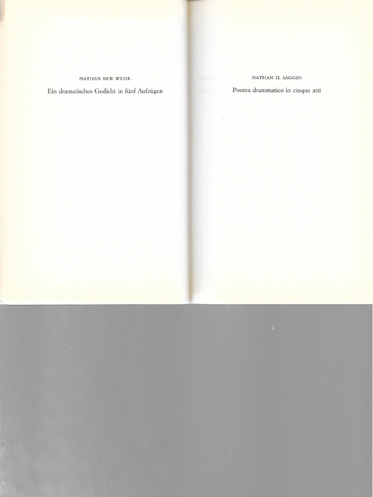 Lessing - Nathan Il Saggio (Atto I-II) | PDF