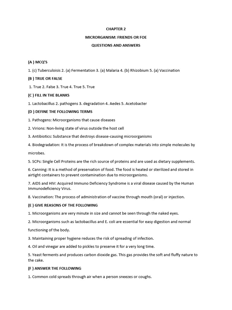 CH 2 Qa | PDF | Vaccines | Microorganism