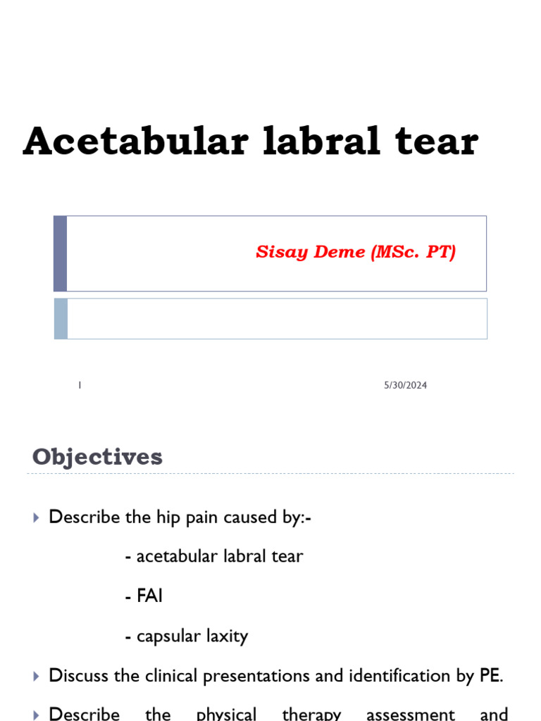 1 Acetabular Labral Tear, FAI. 12 | PDF | Hip | Diseases And Disorders