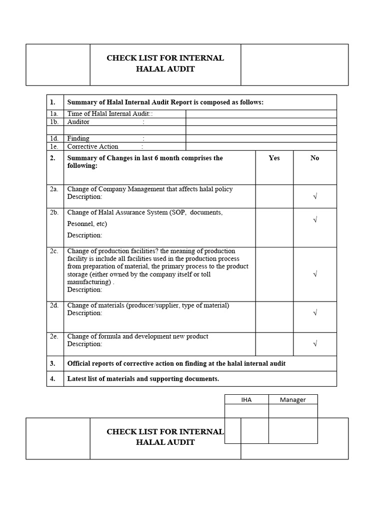 Checklist of Internal Audit To Answer HAS 17.11.17 | PDF | Audit ...