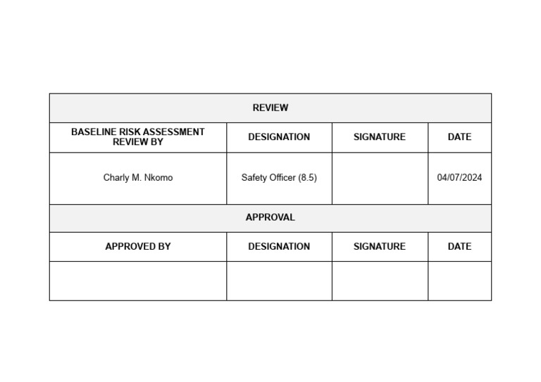 Baseline Risk Assessment Review | PDF