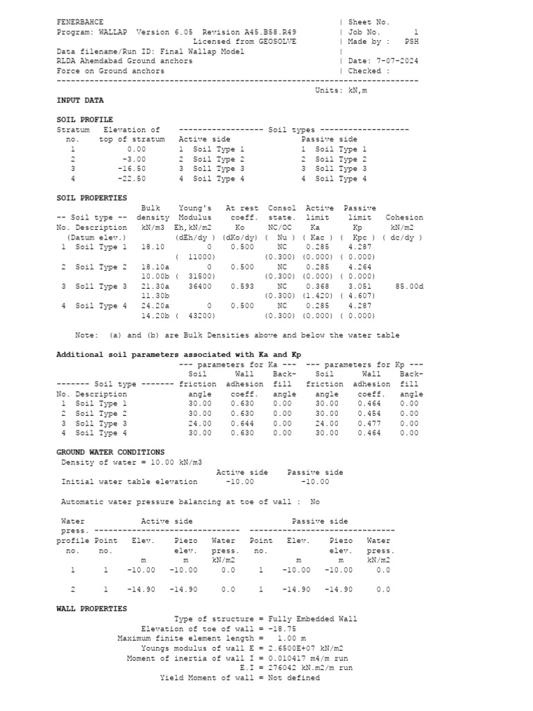 Final Wallap Output File | PDF | Bending | Fracture
