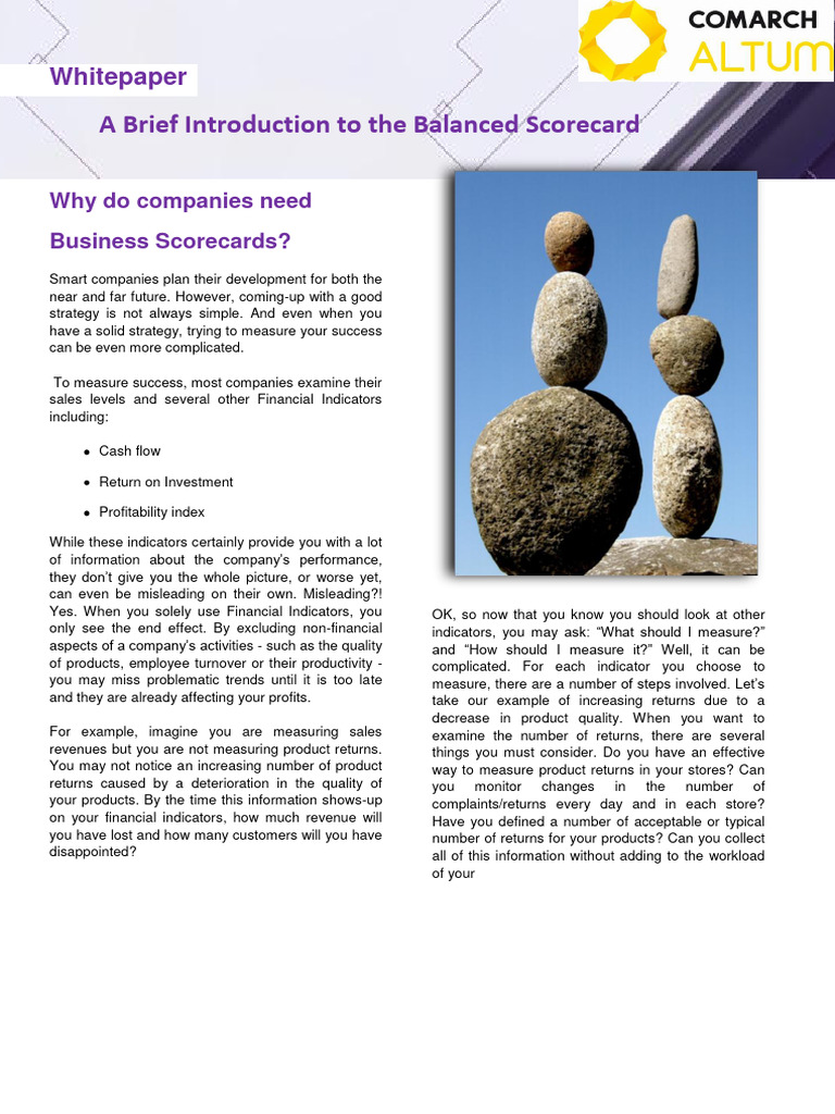 WHI_A_Brief_Introduction_to_the_Balanced_Scorecard_1385 | PDF | Revenue | Private Sector