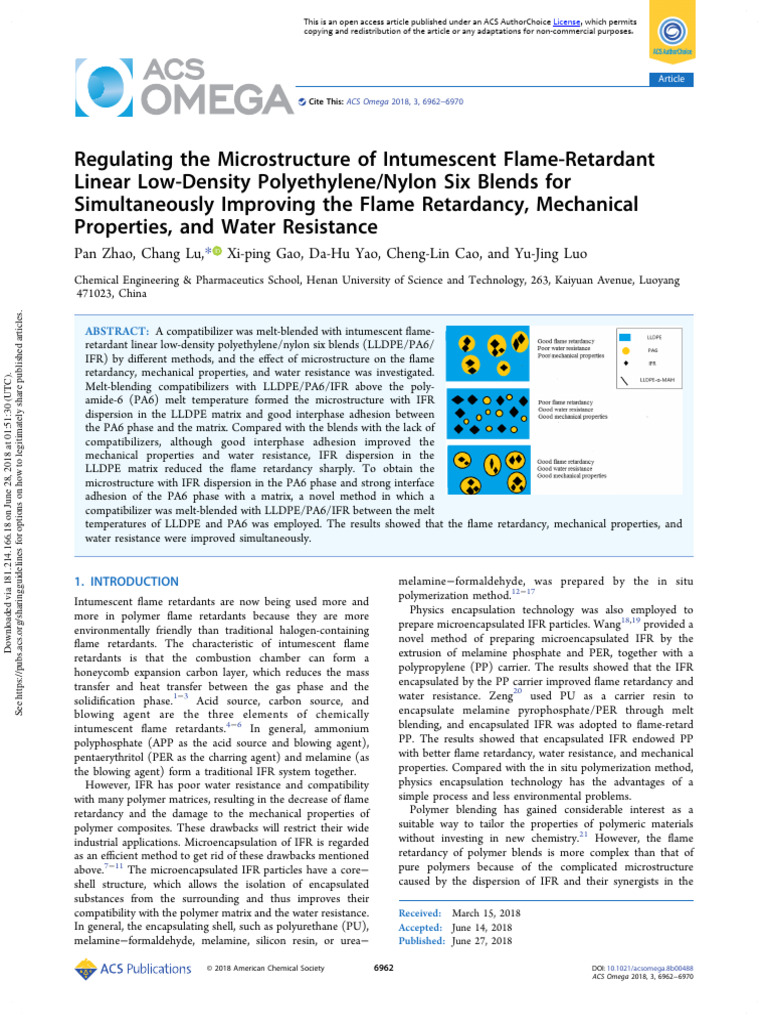 Regulating The Microstructure of Intumescent Flame | PDF | Adhesion | Polymers
