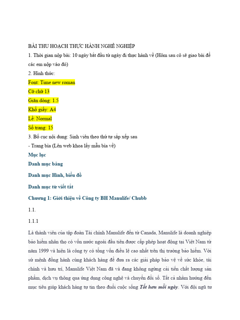 Hướng dẫn viết BC THNN | PDF