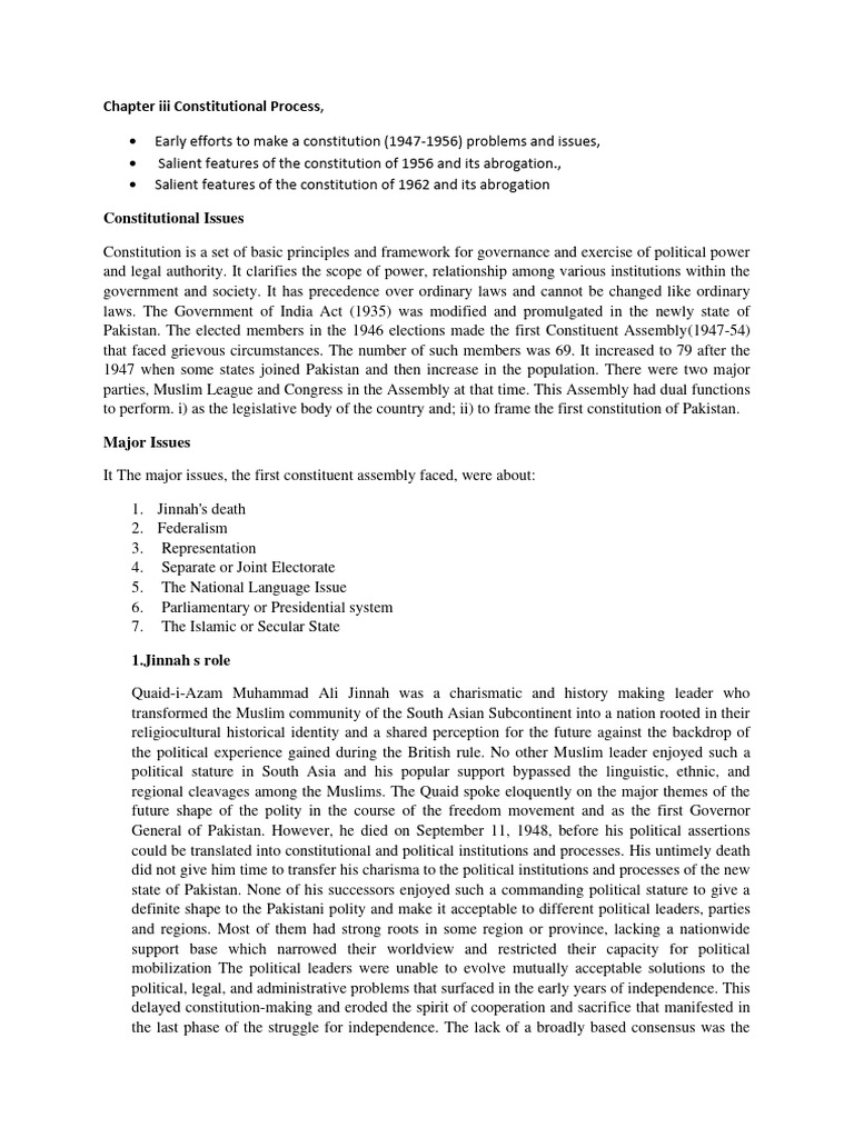 Chapter III Constitutional Process | PDF | Political Science | Governance