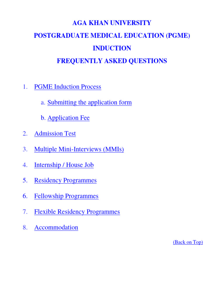 FAQs - PGME Induction 2024-2025 | PDF | Residency (Medicine) | University And College Admission
