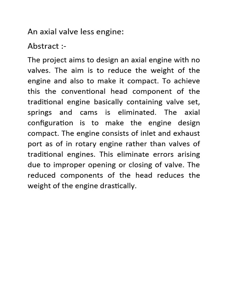 Axial Engine Design Without Valves | PDF | Internal Combustion Engine ...