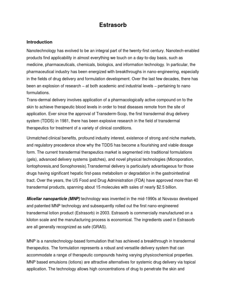 Estrasorb: Micellar Nanoparticle (MNP) Technology Was Invented in The ...